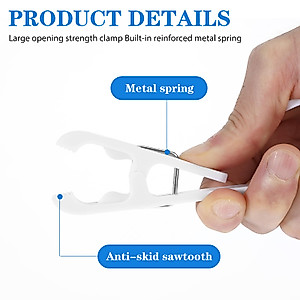 GEEHUA Laundry Hooks with Clips, Portable Towel Hanging Clip Clothes Pins Bra Clips Closet Orangizing Clips Hat Clip Durable Curtain Boot Hangers Clip for Travel Pants Socks Handbags(White)