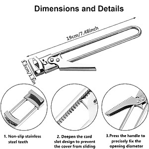 Stainless Steel Jar Opener, with Bottle Opener Keychain, Jar Opener for Weak Hands, Jar Opener for Seniors with Arthritis, Adjustable Stainless Steel Can Opener Kitchen Accessories