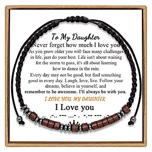 JoycuFF To My Daughter Morse Code Bracelets for Women I Love You Unique Daughter Gifts from Mom for Birthday Mother's Day Thanksgiving Day Christmas