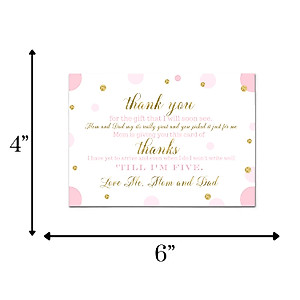 Paper Clever Party Pink and Gold Baby Shower Thank You Postcards (15 Pack) Twinkle Little Star Notecards Only - Eco-friendly Postal Note with Message from Girls – Royal Princess– Printed 4x6