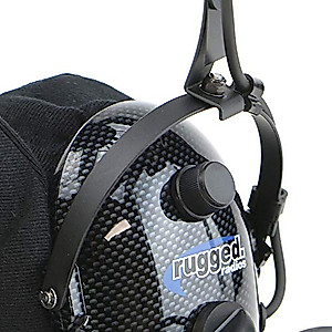 Rugged Carbon Fiber Over The Head Ultimate Headset for Off Road Air Boats Intercoms - Features Gel Ear Seals Cloth Ear Covers and Noise Cancelling Microphone