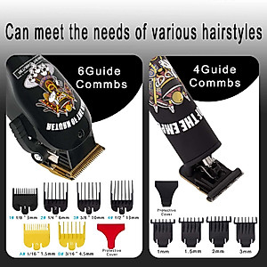 colorski Hair Clippers and Trimmer Kit for Men - Barber Clipper Hair Cutting Kit,Beard T Outliner Trimmers Haircut Grooming Kit with 10 Pcs Guide Combs(Black)…