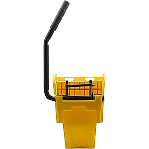 Carlisle FoodService Products Omnifit Mop Bucket with Side Press Wringer and Soiled Water Insert for Floor Cleaning, Kitchens, Restaurants, And Janitorial Use, Polypropylene (Pp), 35 Quarts, Yellow