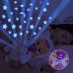 Cry Babies Goodnight Starry Sky Daisy - 12'' Bedtime Baby Doll | Plays 5 Lullabies & Night Light Projection, Multicolor