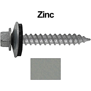 Metal Roofing Screw: (250) 12 x 1-1/2" ZINC Hex ReGrip Sheet Metal Roof Screw. Sharp Point metal to wood siding screws. 5/8" EPDM washer.