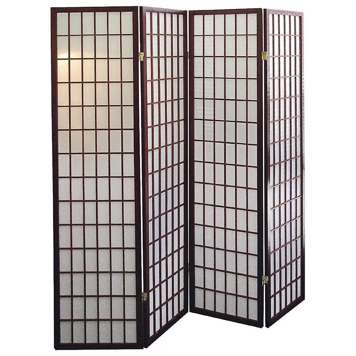 SQUARE FURNITURE Panel Shoji Screen Room Divider 3-10 Panel (4 Panel, Black, White, Cherry, Natural)
