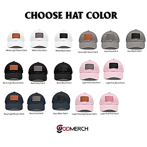 GODMERCH Personalized Dad Hat with Leather Patch, Custom Nickname and Kids Name Hat, Custom Leather Patch Hat, Gifts for Dad On Fathers Day, New Dad Gift, Red