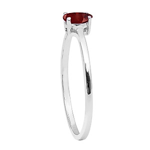 Garnet Stone 925 Sterling Silver Women Wedding Engagement Tiny Ring Stacking Stackable Band (7)