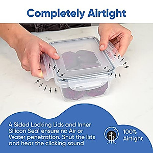 32 Piece Food Storage Containers Set with Easy Snap Lids (16 Lids + 16 Containers) - Airtight Plastic Food Containers for Pantry & Kitchen Organization - For Meal Prep, Home Essentials & Leftovers