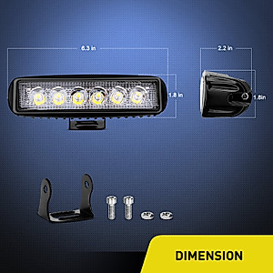 Nilight Led Light Bar 2PCS 18w Spot Driving Fog Light Led Pods Off Road Lights Boat Lights driving lights Led Work Light SUV Lamp,2 years Warranty