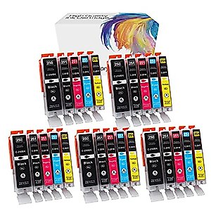 Colorink 25pack Replacement for Canon 250XL 251XL Ink cartridges use with PIXMA iP7220 MG5420 MG6320 MX922(5 Photo Black,5 Black,5 Cyan,5 Magenta,5 Yellow)…