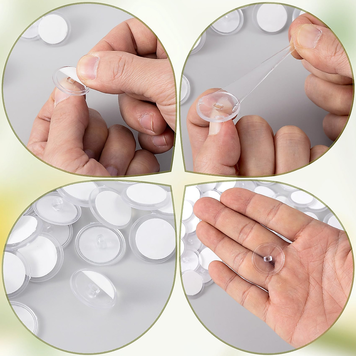 Isslly 80 Pack Adhesive Ceiling Hooks, Self-Adhesive Ceiling Hooks for Hanging, Sticky Hooks for Hanging, No-Drill Ceiling Discs with Metal Hook for Wedding, Party, Festivals Decor