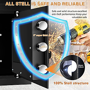 2.6 Cubic Fireproof Depository Safe with Drop Slot, Electronic Anti-Theft Drop Safe for Business with Programmable Numeric Keypad Lock and Spare Keys, Cash Drop Safe Box for Office Home Retail Store