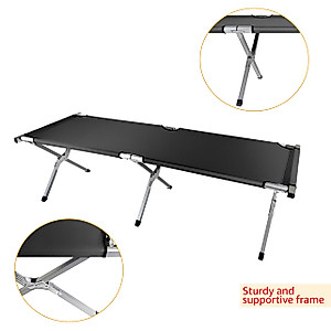 75" Portable Folding Camping Bed & Cot - 260 lbs. Capacity By Trademark Innovations (Black)
