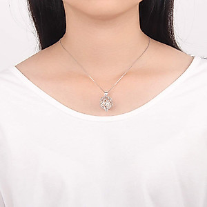 LGSY Sterling Silver Twisted Ball Cage Pendant for Pearl Jewelry Making, DIY Charms for Adorable Gift