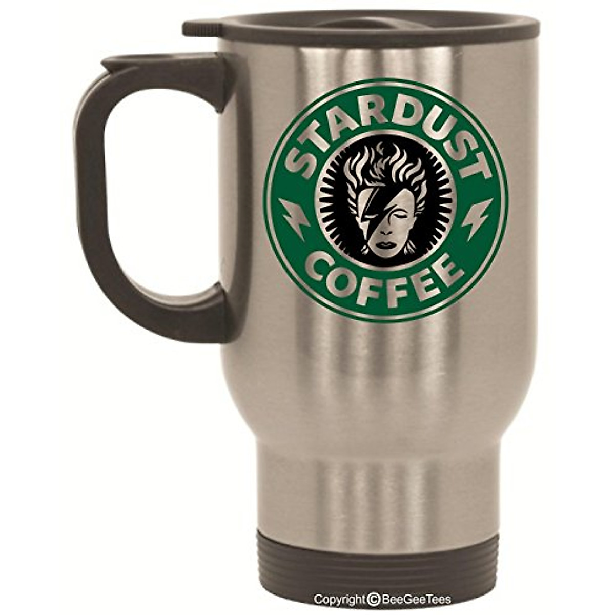 BeeGeeTees Star Coffee Travel Mug or Tea Cup Movie Inspired (14 oz Silver)