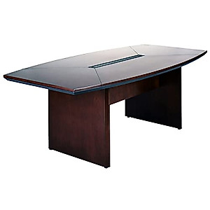 Safco Products Safco 6' Conference Table - Boat Shaped - Mahogany - Corsica Series