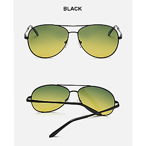 Runspeed Night Vision Driving Glasses HD Polarized Day and Night View Anti-glare for Men Women Safety Goggles UV400 Leisure Travel Sport Sunglasses (Black08)