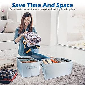 Extra Large Closet Drawer Clothing Jeans Organizer with Handle , Foldable Wardrobe Storage Box, Fabric Compartment Washable Clothes Pants Organizer for Sweater,Jeans,Hoodie,Sweatshirt by BEEYING