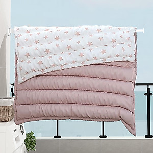 iMonse Clothes Drying Rack, Laundry Drying Rack Wall Mount for Bathroom, Retractable and Foldable Clothes Hanging Rack with U-Hooks for Laundry Room, Balcony, Closet, Bedroom(Tri-Fold), White