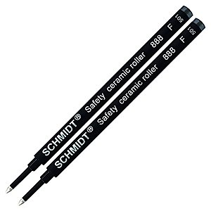 SCHMIDT 2 Pack 888 Black Fine Rollerball Refill