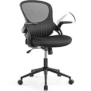 Office Chair Desk Chair Computer Chair Ergonomic Office Chair with Flip-up Arms, Home Office Desk Chairs Mesh Office Chair Mid Back Computer Desk Chair with Wheels