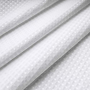 No Hooks Required Waffle Weave Shower Curtain with Snap in Liner - 71W x 74H,Hotel Grade,Spa Like Bath Curtain,White