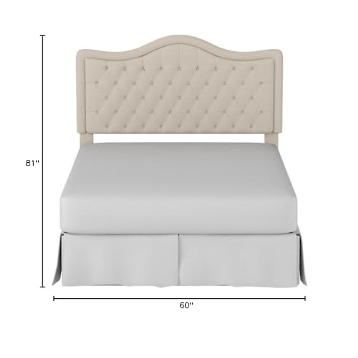 Rosevera Shinola Upholstered Collection Polyester Tufted Button Contemporary Adjustable Headboard for Bed, King, Beige