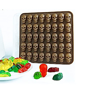 Arichmark 3D Skull Shaped Ice Cube Molds Flexible Food Grade Silicone DIY Ice Tray for Kitchen Novelty Ice Maker for Wine Cocktail