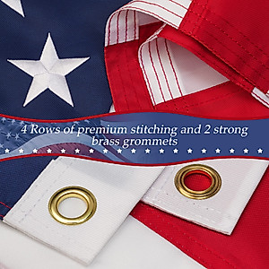 American Flag, Thickened Nylon US Flag, Durable American Flags for Outside 3x5, American Flag with Embroidered Stars & Brass Grommets, Bright Color USA Flag, Anti-Tear American Flags for Outdoor