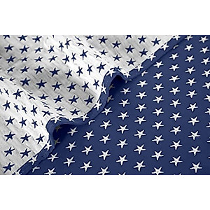 Sterling Creek Dawson Star Muslin Cotton Blanket Three Layers Lightweight Breathable Gauzy Blanket for Adults, All Season (Throw, Navy)