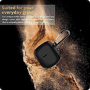 TOLUOHU for JBL Tune 225TWS/220TWS Case Cover,Carry/Shockproof/Waterproof Silicone Protect Skin Case Cover for JBL Tune 225TWS/220TWS Wireless Earbuds Accessories with Keychain