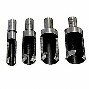 Actopus 4pcs Carbon Steel Wood Plug Cutter Set Drill Bit Cutting Tool