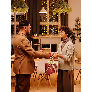 12Pack Red Thank You Gift Bags with Handles,Gold Foil Thank You Small Paper Bags Bulk with Golden Bow Ribbon for Wedding Baby Shower Party Favors Bridesmaid Celebration