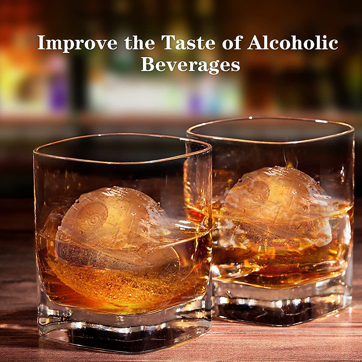 IXI Silicone Ice Cube Molds Whiskey Ice Ball Maker Chocolate Molds, Blue (Pack of 2)