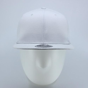 The Vintage Year Plain Cotton Twill Flat Brim Mesh Adjustable Snapback Trucker Baseball Cap (White)