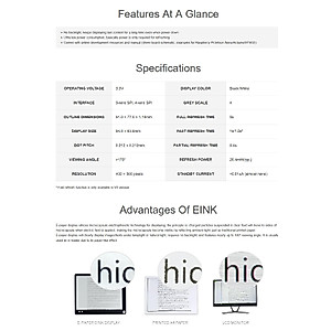 4.2inch E-Ink Raw Display Panel e-Paper for Raspberry Pi etc. Resolution 400x300 SPI Interface (no PCB) @XYGStudy (4.2inch e-Paper)
