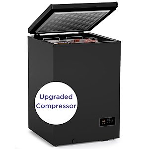 SOUKOO Chest Freezer Super-low temperature Freezers 14℉ to -40℉ (Black, 3.5 Cubic Feet), (UlTRA)