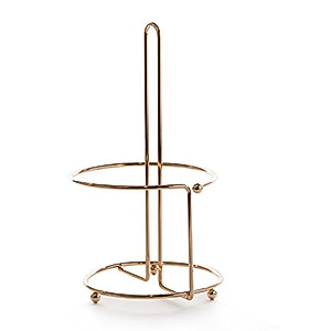 BINO 'Apollo' Paper Towel Holder, Gold - Free Standing Decorative Easy Tear Kitchen Paper Towel Roll Dispenser