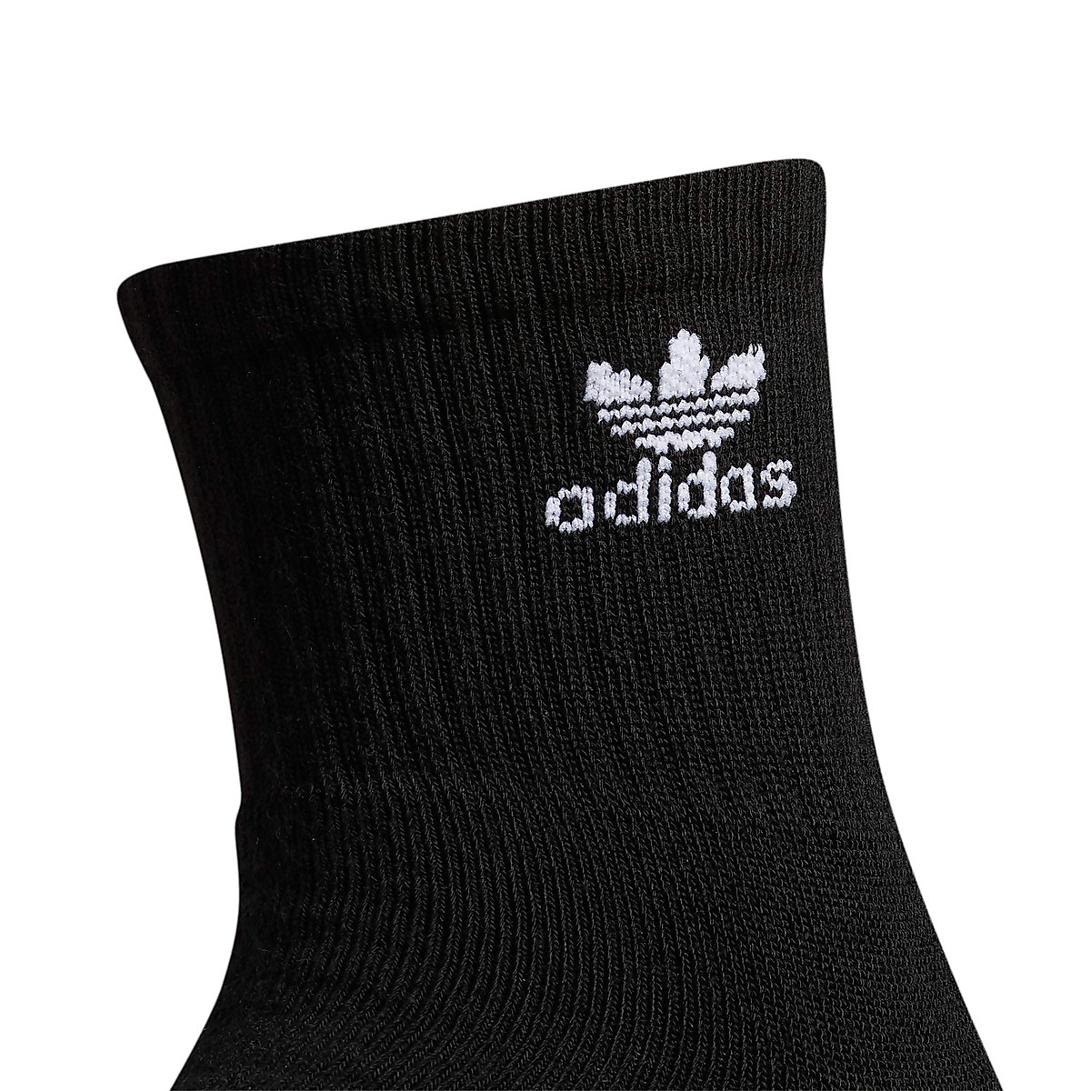 adidas Originals Trefoil Quarter Socks (6-Pair), Black, Medium