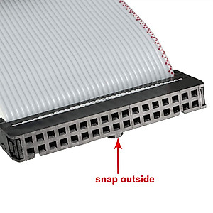 uxcell IDC Gray Wire Flat Ribbon Cable 34 Pins 66cm Length 2.54mm Pitch 2pcs Type-C