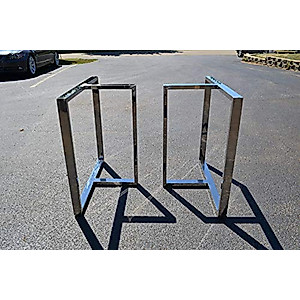 Polished Stainless Chrome Table Legs, T-Shaped Style - Any Size