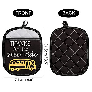 WCGXKO Oven Pads Pot Holder with Pocket for School Bus Driver Thanks for The Sweet Ride (Sweet Ride)