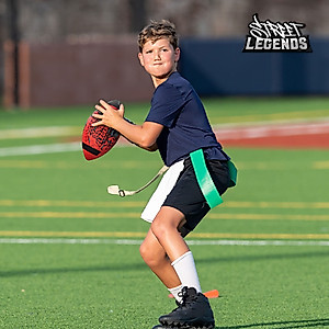 Street Legends Youth Football for Kids, Graffiti Printed Composite Leather Size 8 Football- Includes Pump, Made for Training, Practicing, & Recreational Play (Red)