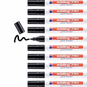 edding 750 Opaque Bullet Tip Paint Marker - Black (pack of 10)