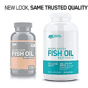Optimum Nutrition Omega 3 Fish Oil, 300MG, Brain Support Supplement, 200 Softgels (Packaging May Vary)