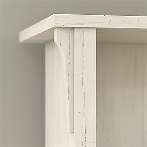 Bush Furniture Salinas 60W L Shaped Desk with Lateral File Cabinet and 5 Shelf Bookcase in Vintage Black