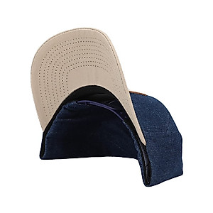 SixHats Khaki & Blue Denim Explorer Snapback Hat | One Size Fits All | Hats for a Cause, Blue & Khaki, Small-Large