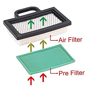 698754 273638 Air Filter with O-il Fuel Filter for BS 499486S 695667 273638S Intek Extended Life Series V-Twin 18-26 HP Lawn Mower Tractor