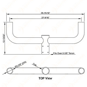 180 Degree Double Bull Horn Light Bracket, 2-3/8in Pole Mount Tenon Adapter for Slip Fitter Mount Parking Lot Light Fixtures, Area Light Fixtures, and Shoebox Street Lights - Bronze